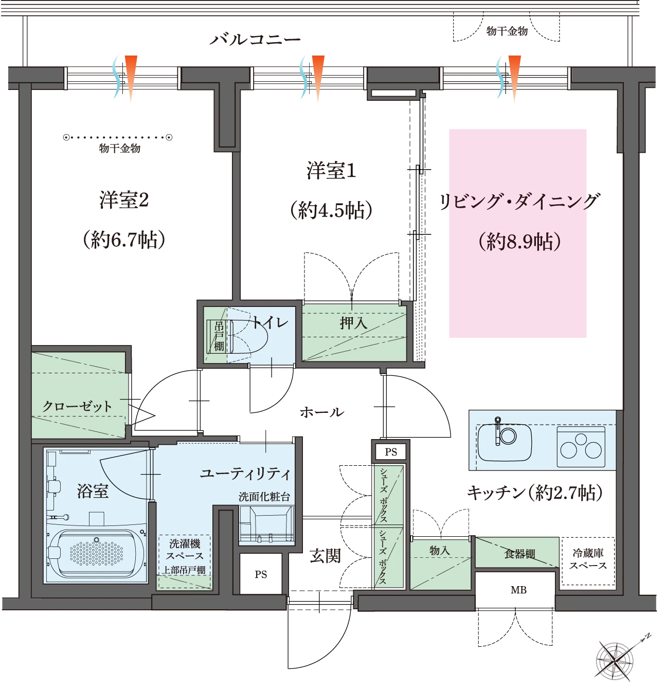 2LDK-3 | プラン | 【公式】ファインクラス札幌琴似