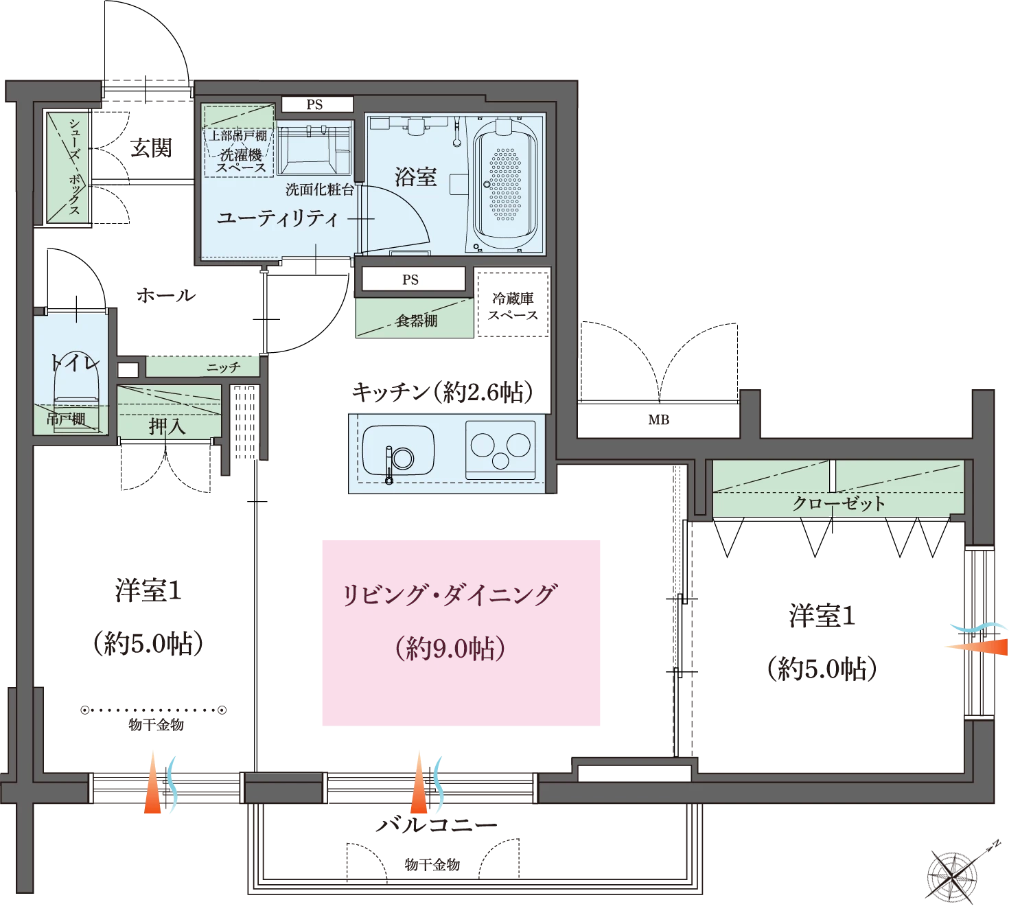 2LDK-6 | プラン | 【公式】ファインクラス札幌琴似
